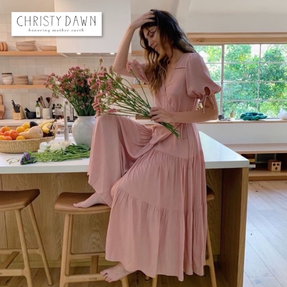 Christy Dawn | Dresses | Christy Dawn Augusta Wrap Dress Blush Puff ...